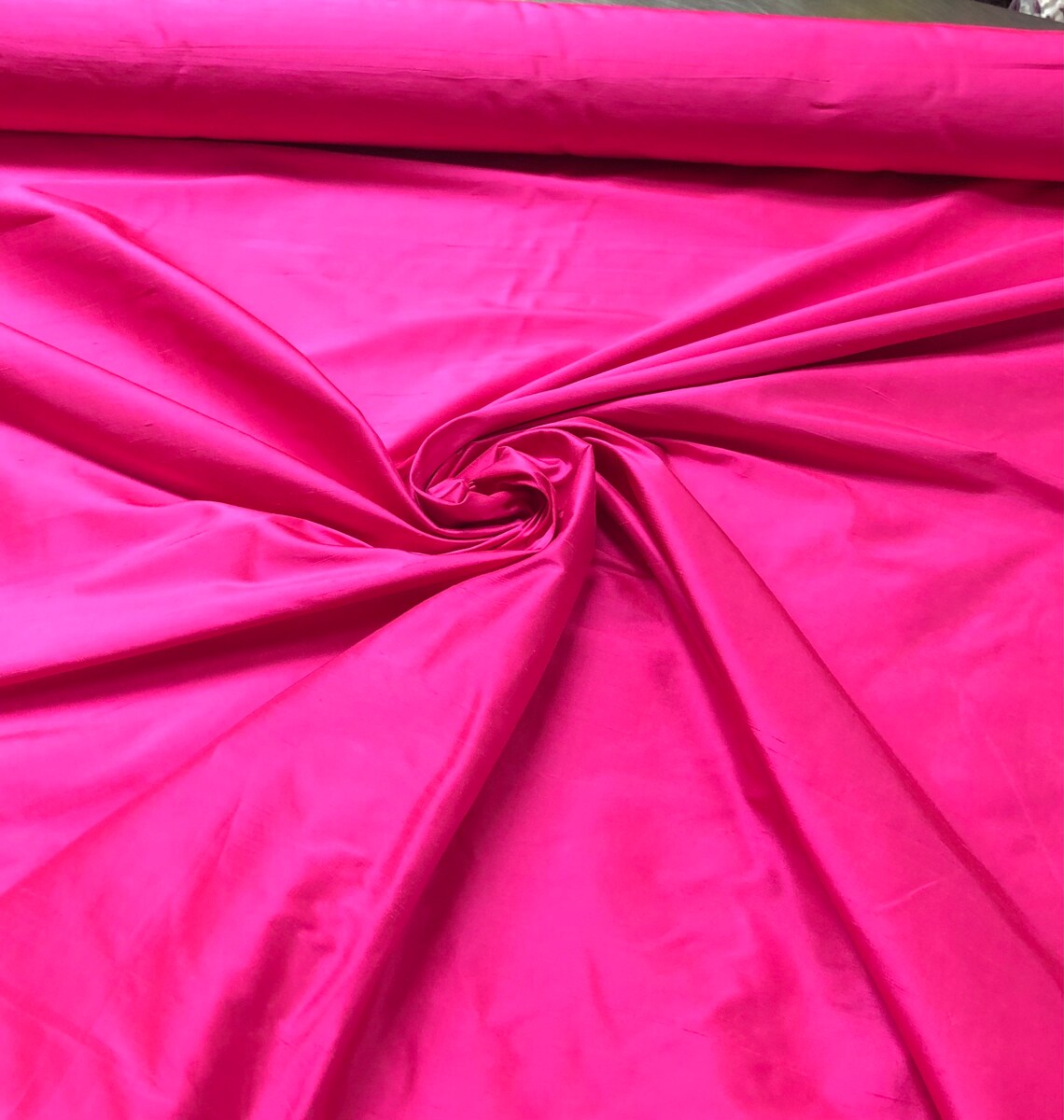 Silk Shantung 54" Wide Beautiful Bright Fusia Color Silk Shantung ...