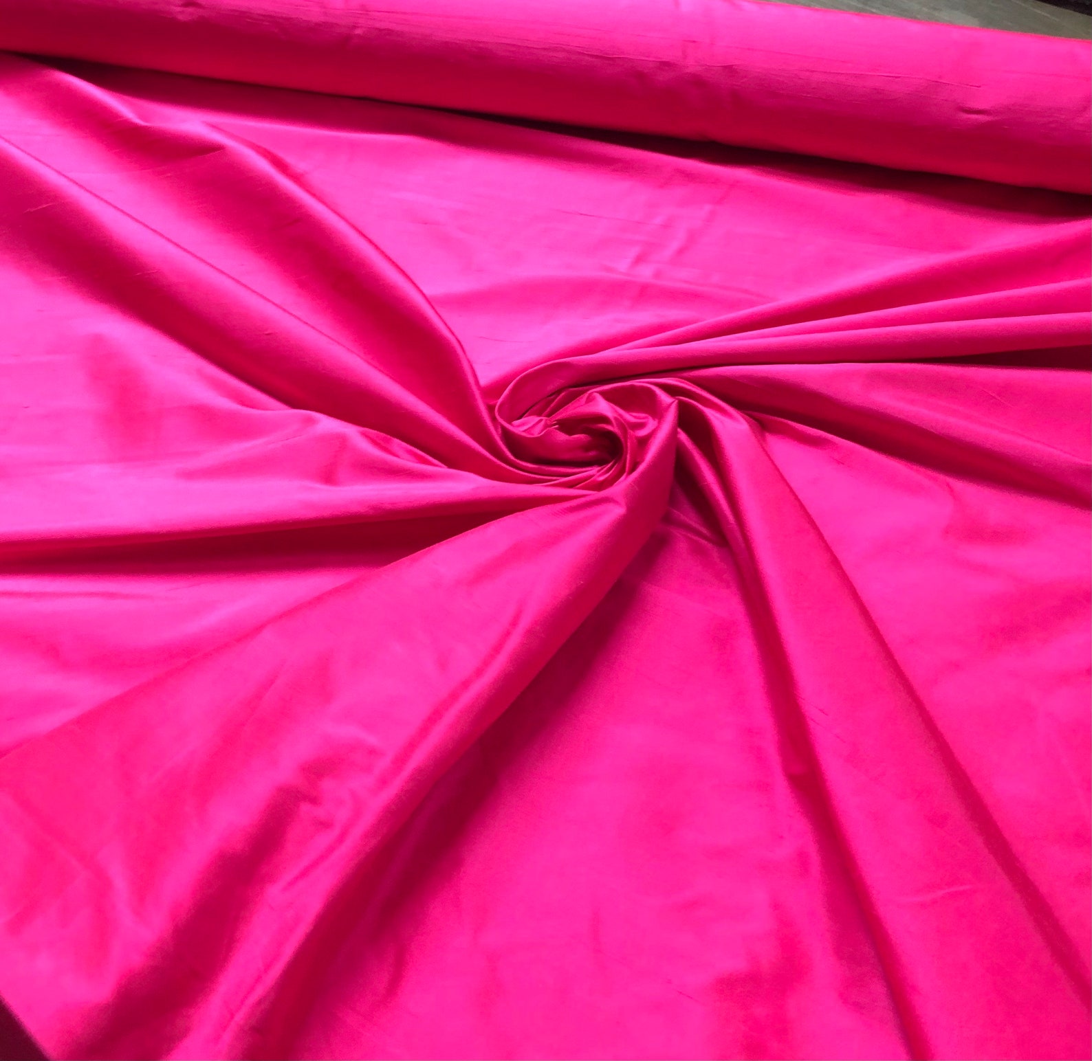 Silk Shantung 54" Wide Beautiful Bright Fusia Color Silk Shantung ...