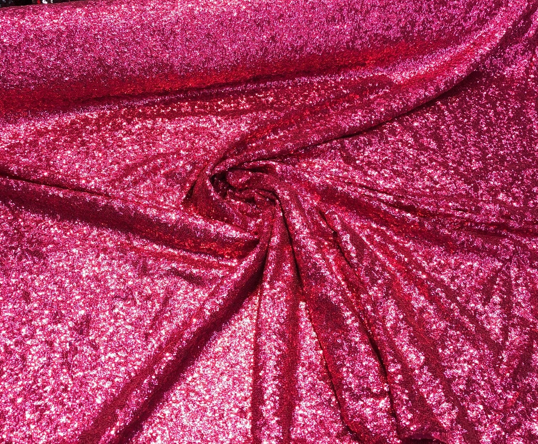 Solid Sequins on Mesh 52" Wide Top of the Line Sequins Beautiful Fusia ...