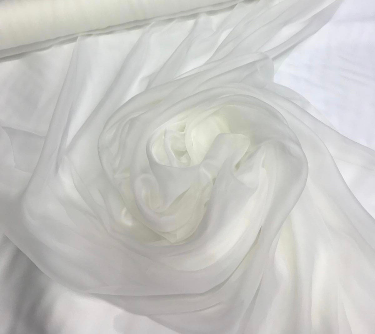 Silk chiffon 44 wide Ivory chiffon fabric sold by the yard