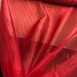 100% Polyester Oragnza Beautiful Red Color Poly Organza 60" Wide Fabric ...