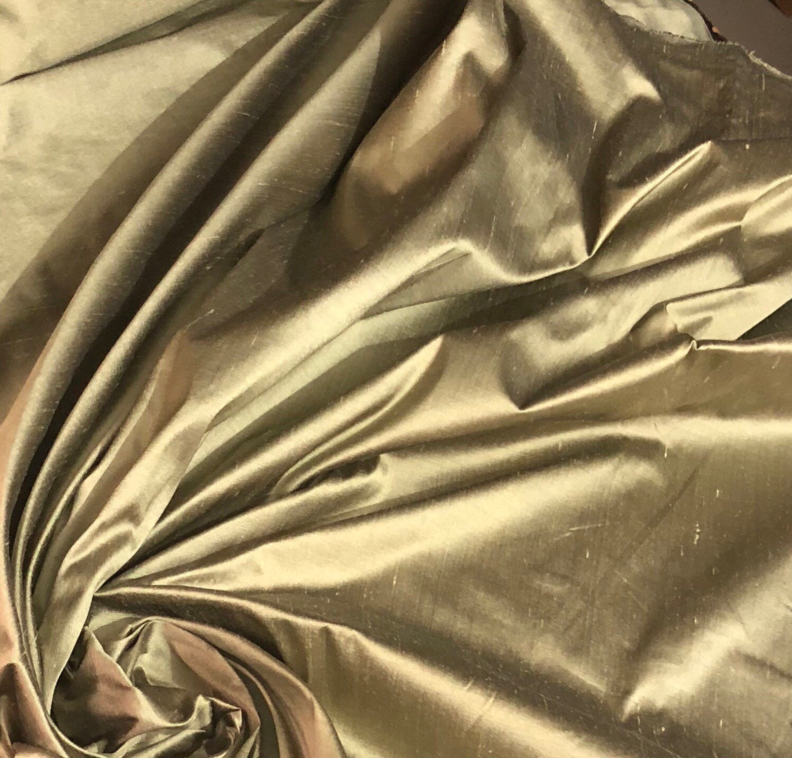 Silk Shantung 54" Wide Beautiful Antique Gold Color Silk Shantung ...