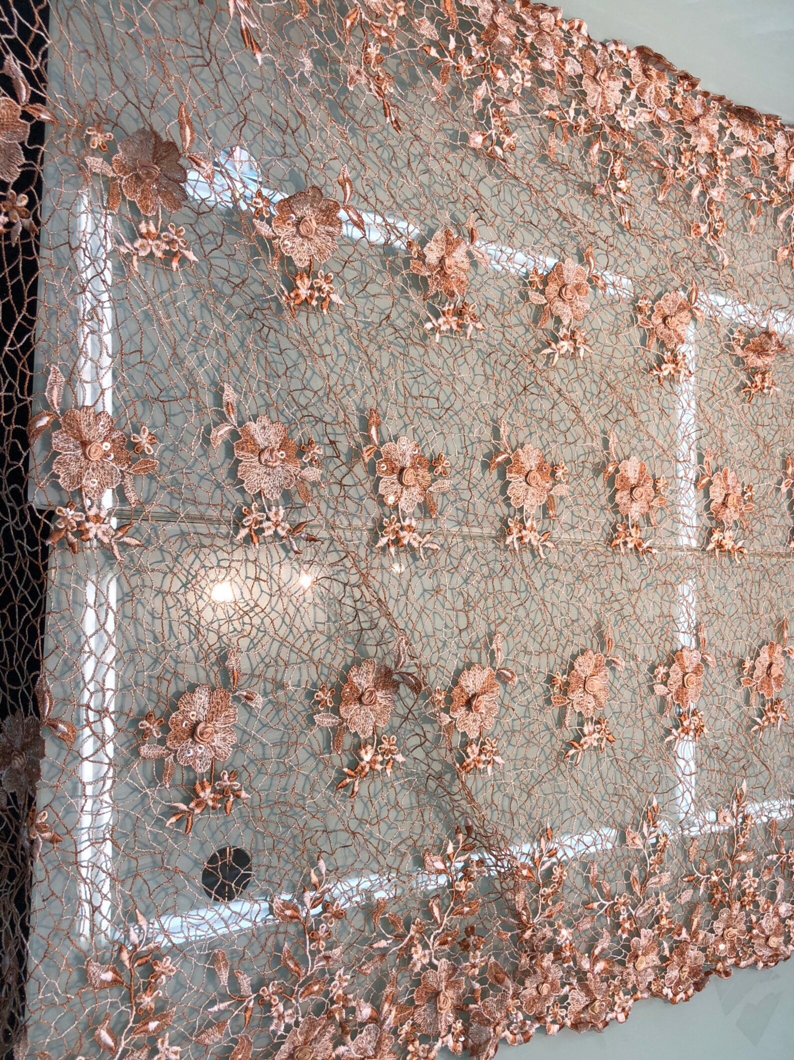 Crochet Lace Beautiful Floral Crochet Spiderweb Lace With 3D - Etsy