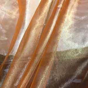 Metallic Orange Gold Color 100% Silk Organza 45" Wide. Usable for ...