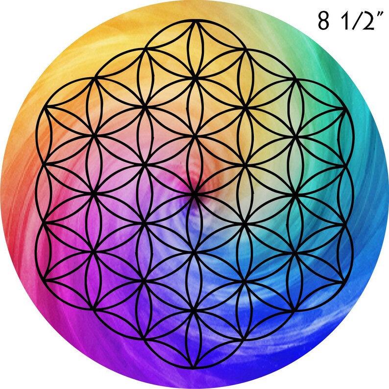Flower of Life Crystal Grid - 8 1/2" Sacred Geometry Crystal Grid ...
