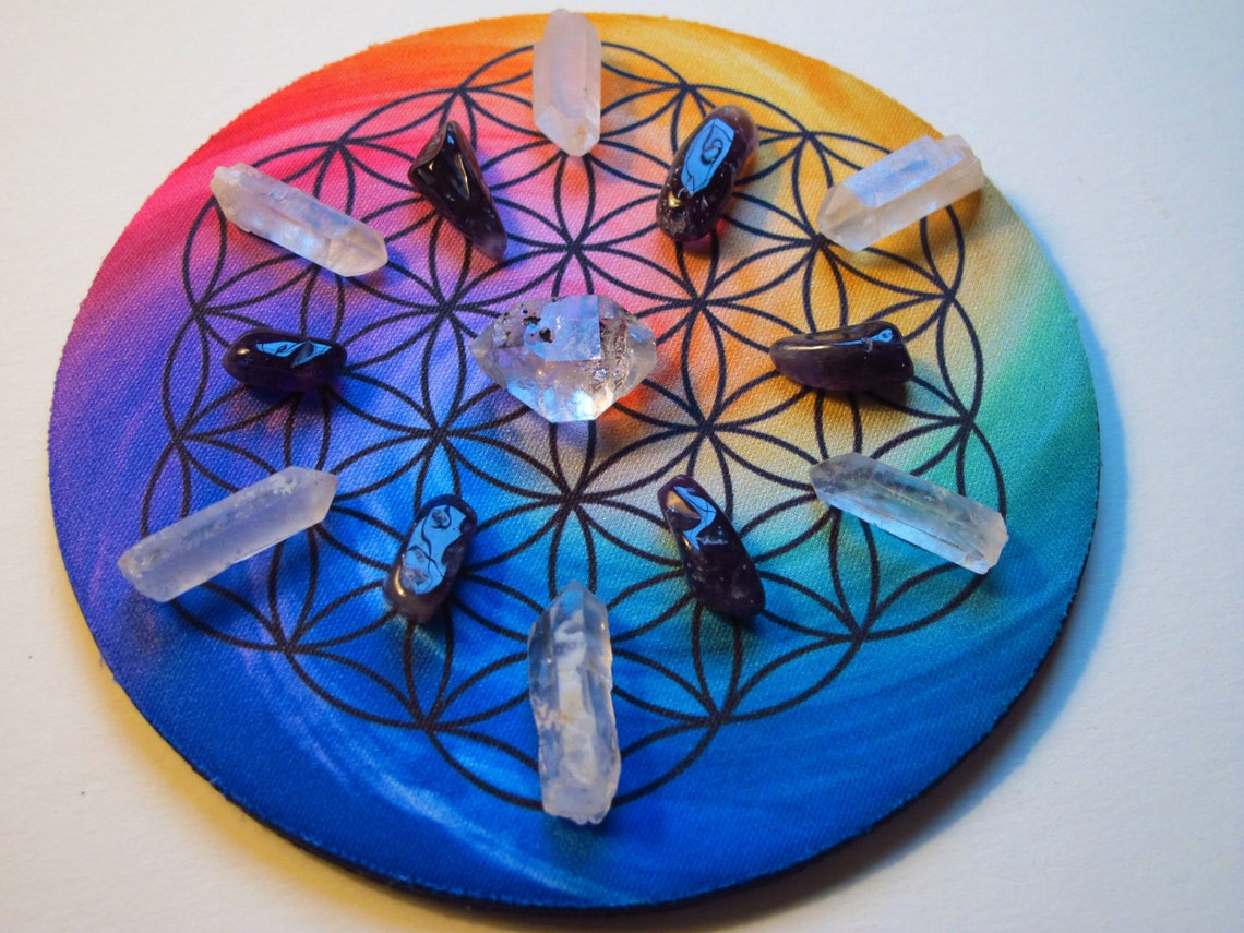 Flower of Life Crystal Grid 8 1/2 Sacred Geometry | Etsy