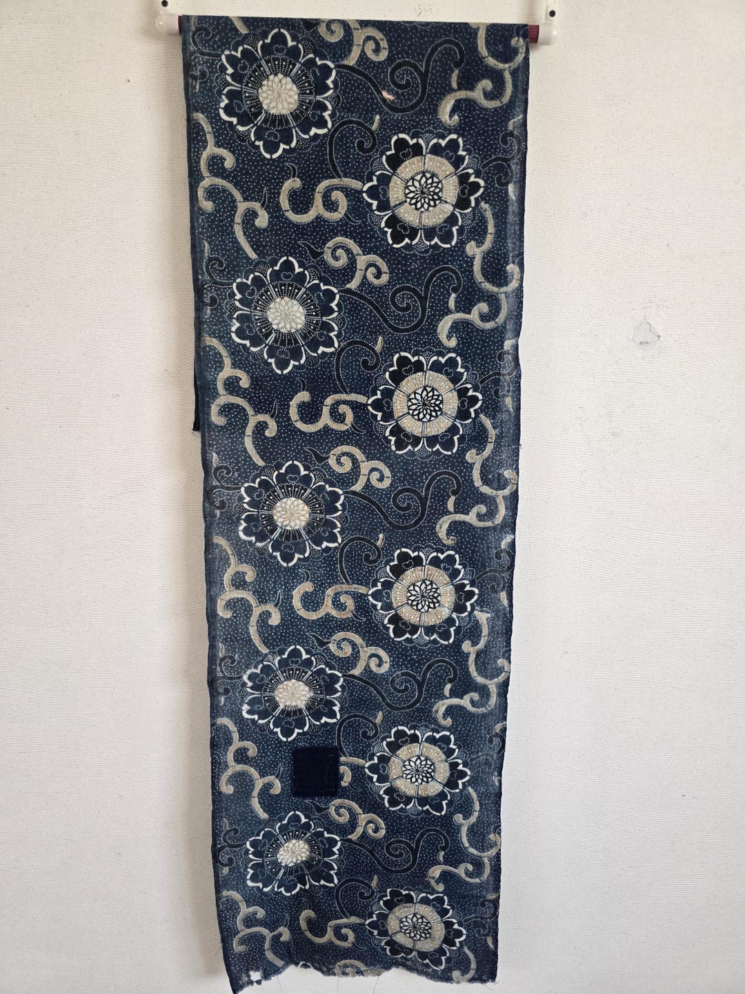 KATAGAMI Vintage Japanese Kimono Fabric Indigo Blue , KATAZOME ,dyed ...