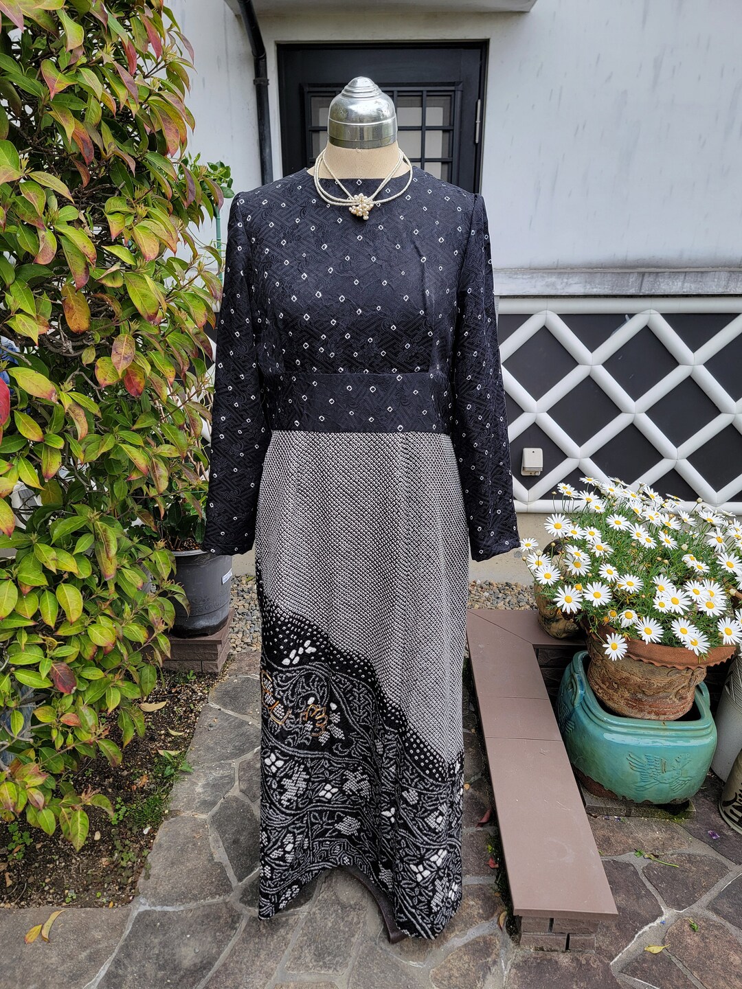 Kimono Remake, Handmade, Tie-dyed, Shibori Furisode, Dress, Wedding ...