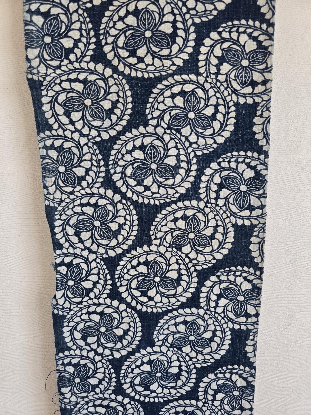 KATAGAMI Vintage Japanese Kimono Fabric Indigo Blue , KATAZOME ,dyed ...