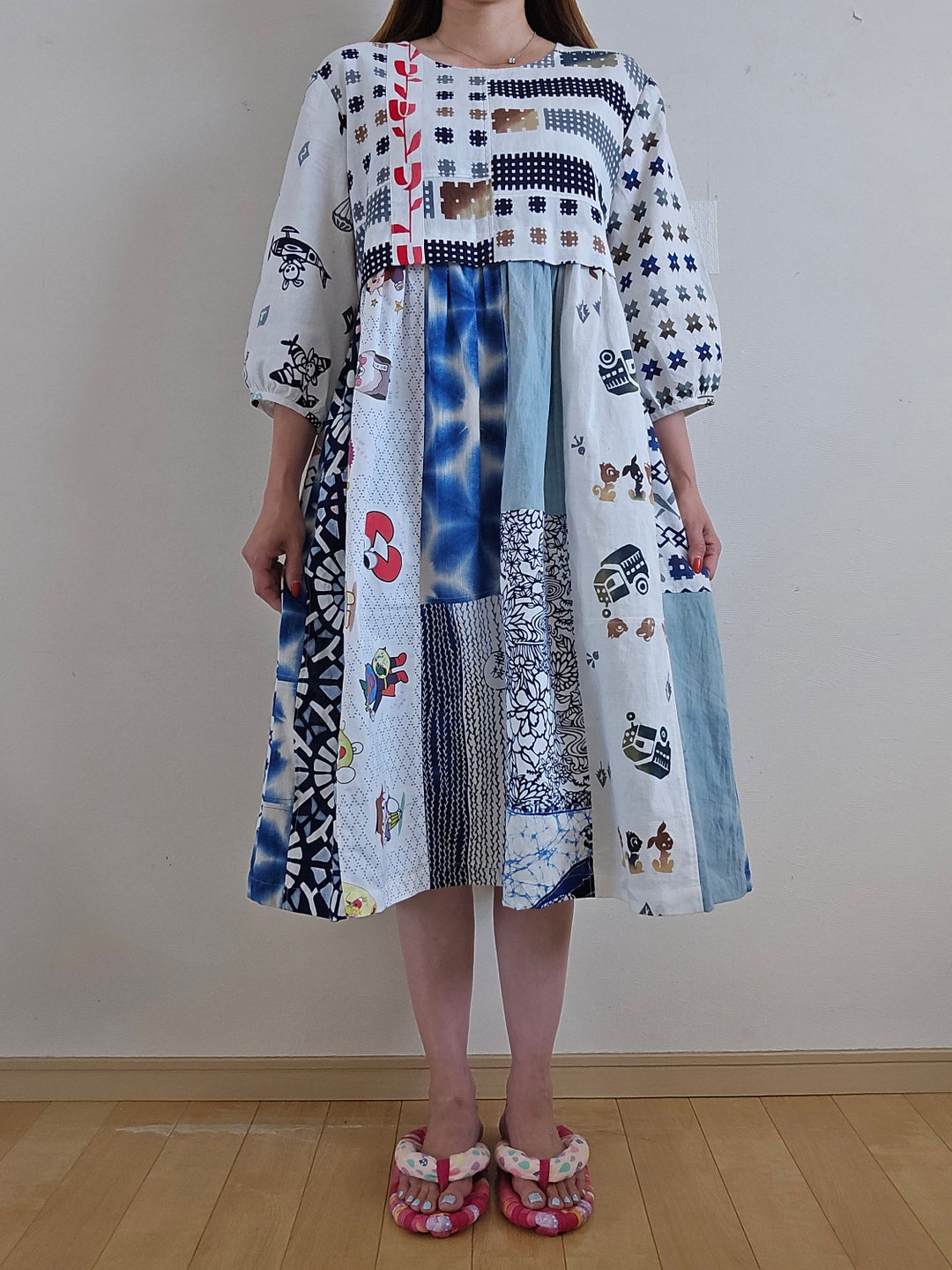 Kimono Remake, Handmade Yukata, Patch, Dress - Etsy