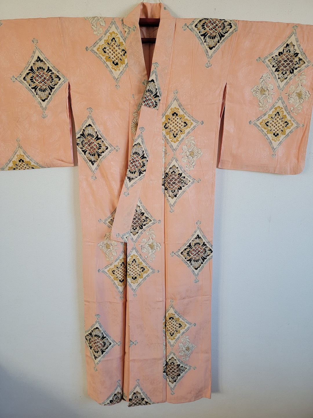 Antique Japanese Silk Kimono Robe, Gown, Dressing,lingerie, Nightwear ...