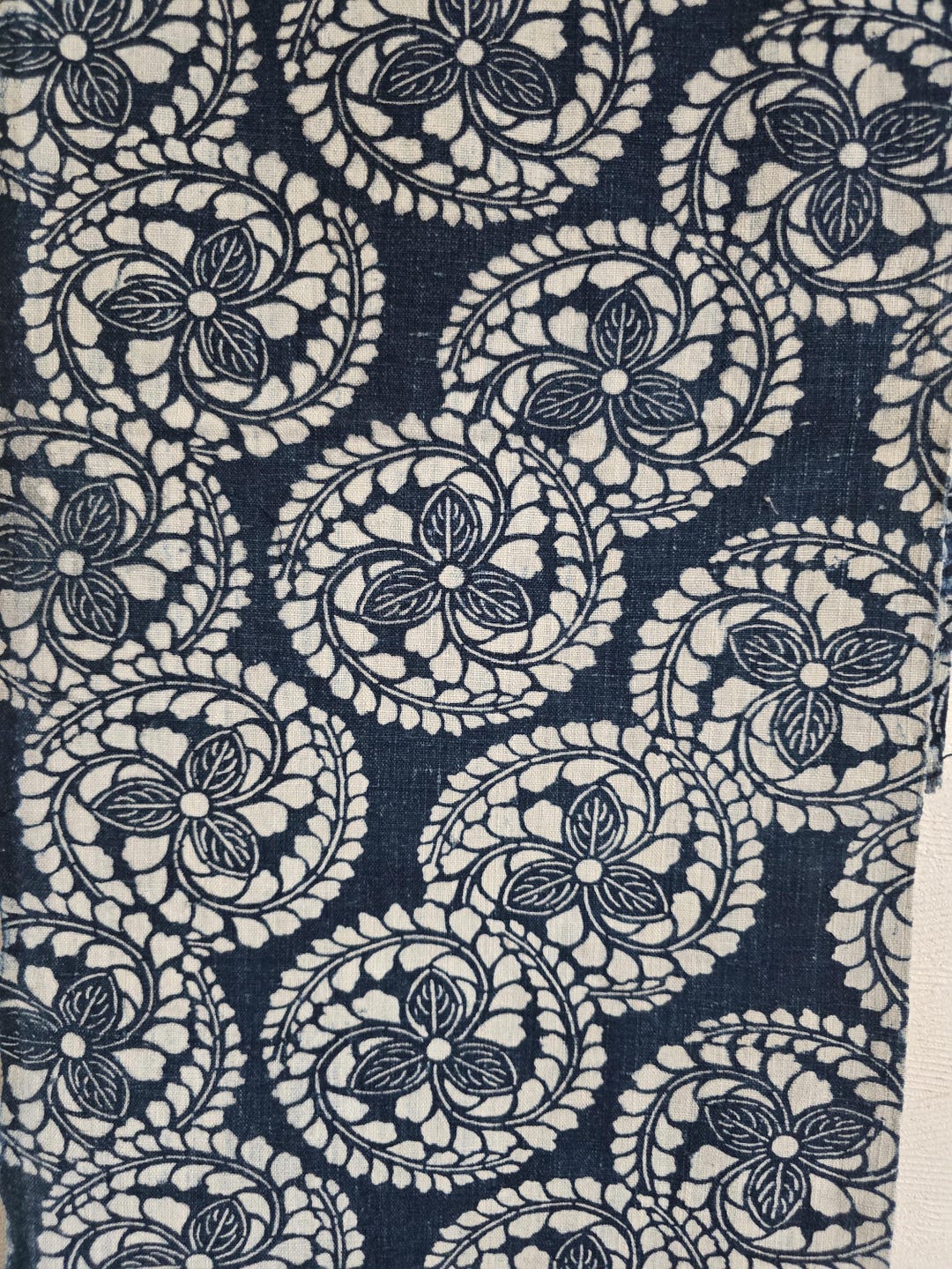 KATAGAMI Vintage Japanese Kimono Fabric Indigo Blue , KATAZOME ,dyed ...