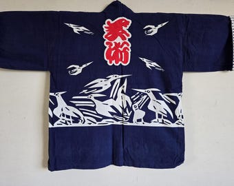 Vintage Hanten Jacket Plaid Pattern Padded Kimono Japanese Traditional ...