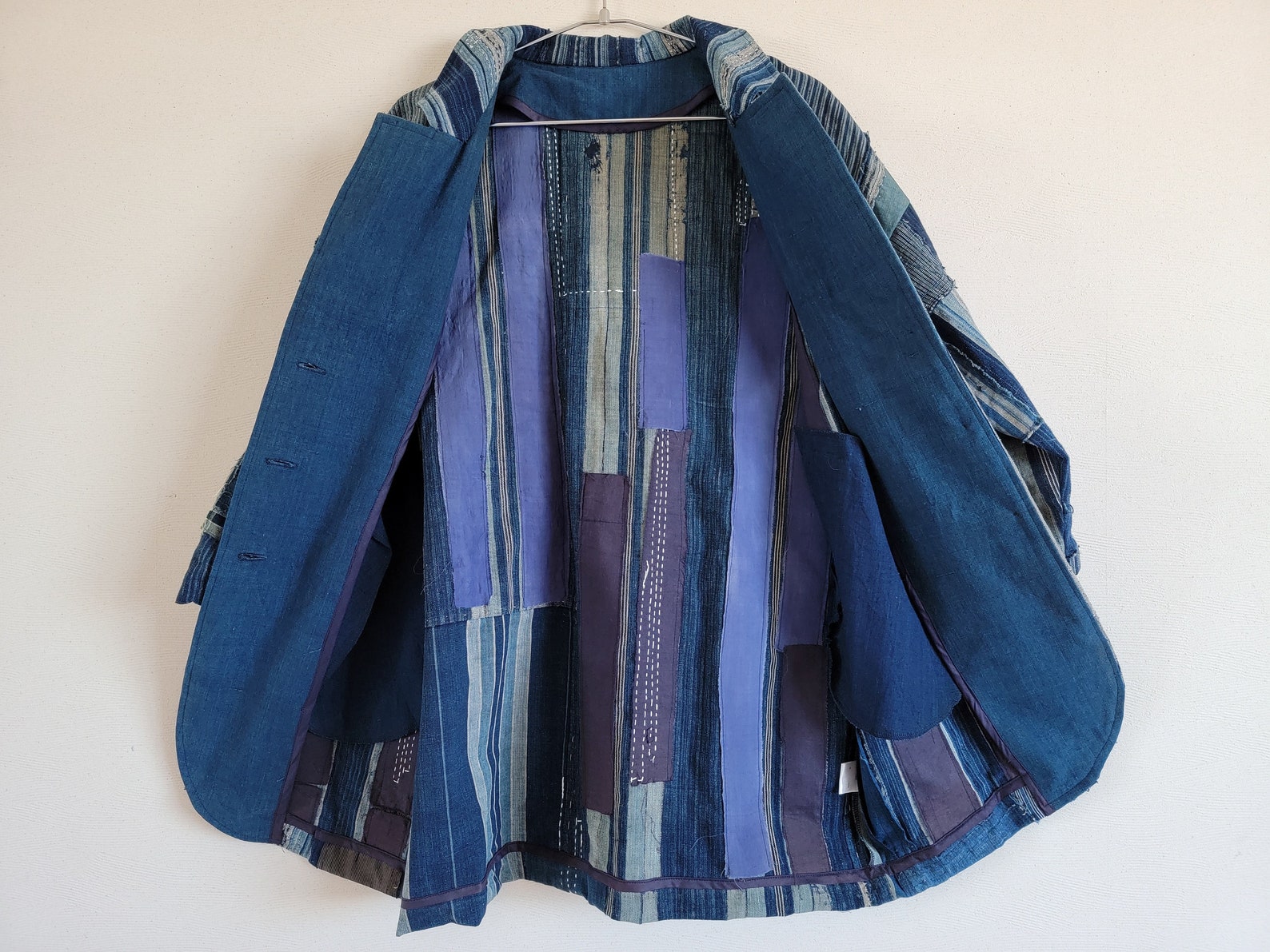 Vintage Japanese clothes remake handmade BORO BORO JACKET | Etsy