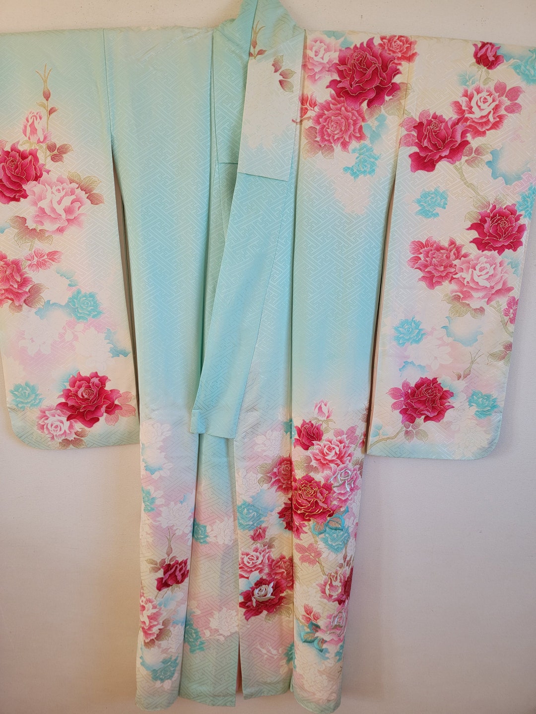 Japanese Silk Kimono Robe, Gown, Dressing,lingerie, Nightwear ...