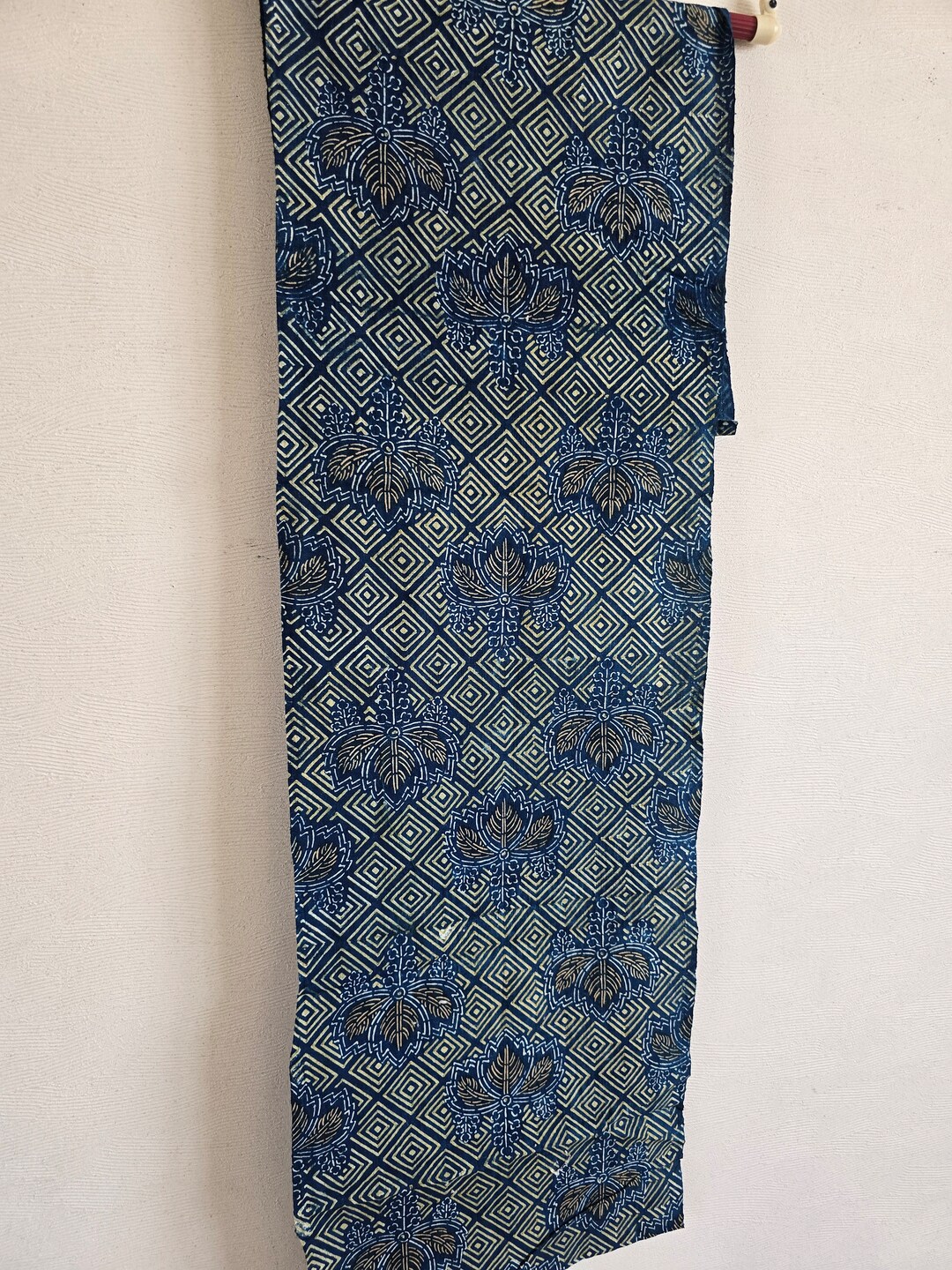 KATAGAMI Vintage Japanese Kimono Fabric Indigo Blue, KATAZOME, Dyed ...