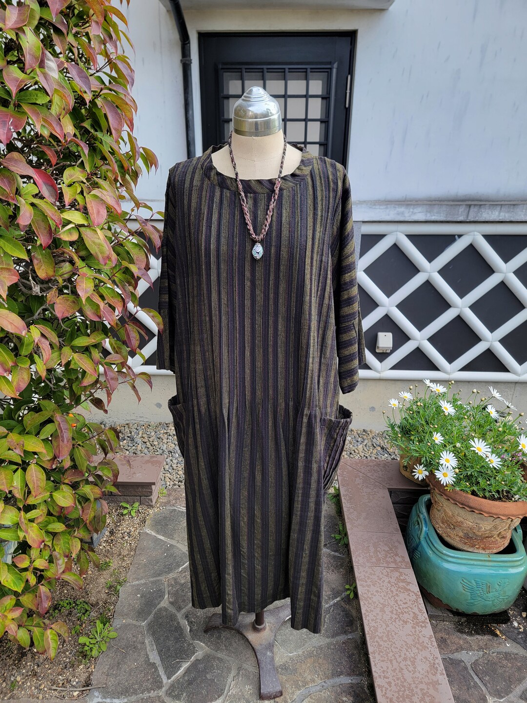 Old Cloth Remake Striped Front and Back Pintuck Dress - Etsy