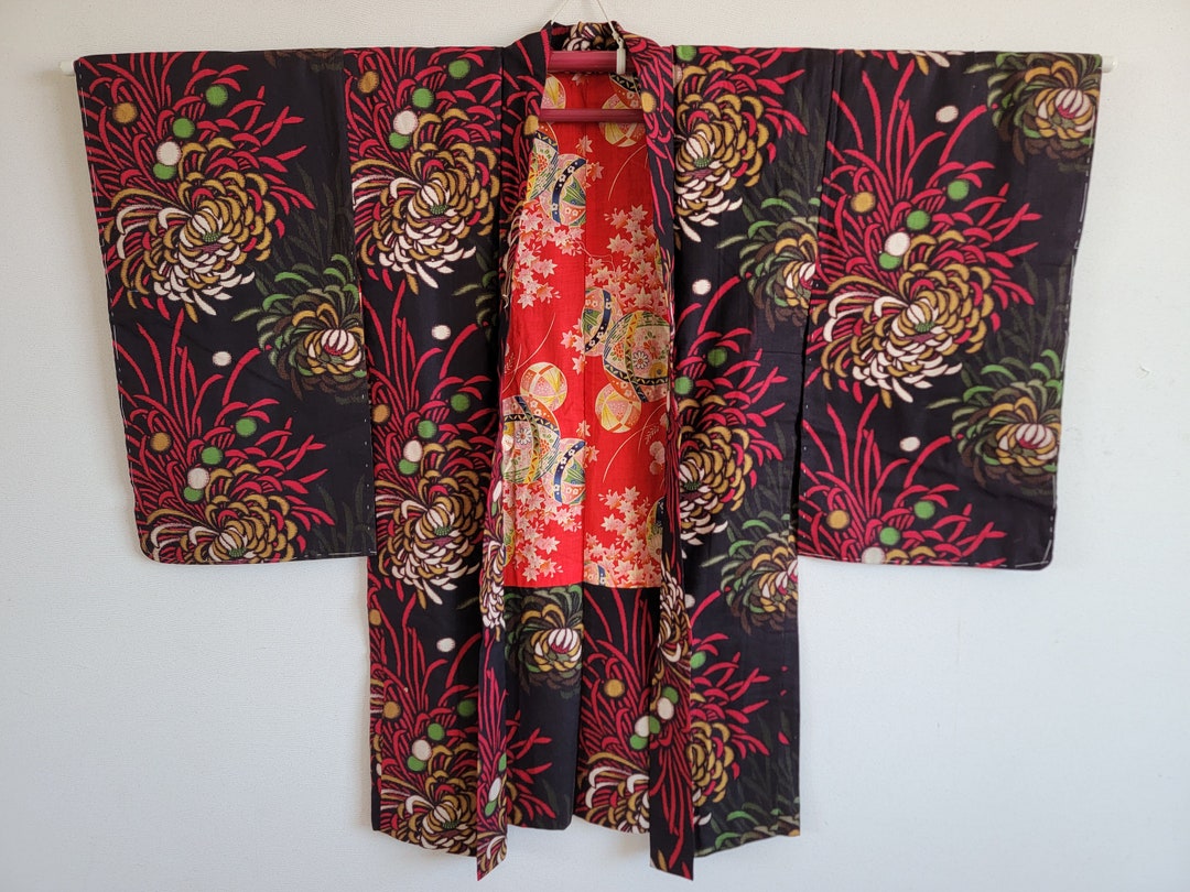 Free Shipping, Antique Japanese Cotton KIMONO Jacket Haori, KIMONO ...