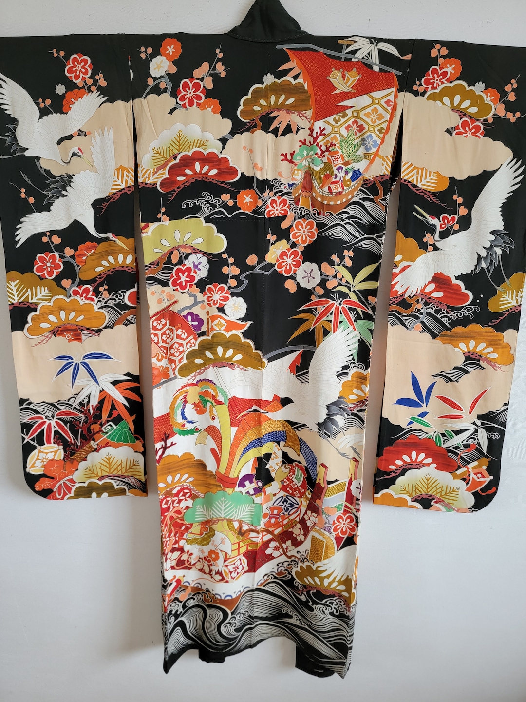 Antique Japanese Silk KIMONO Robe gown Dressinglingerie - Etsy