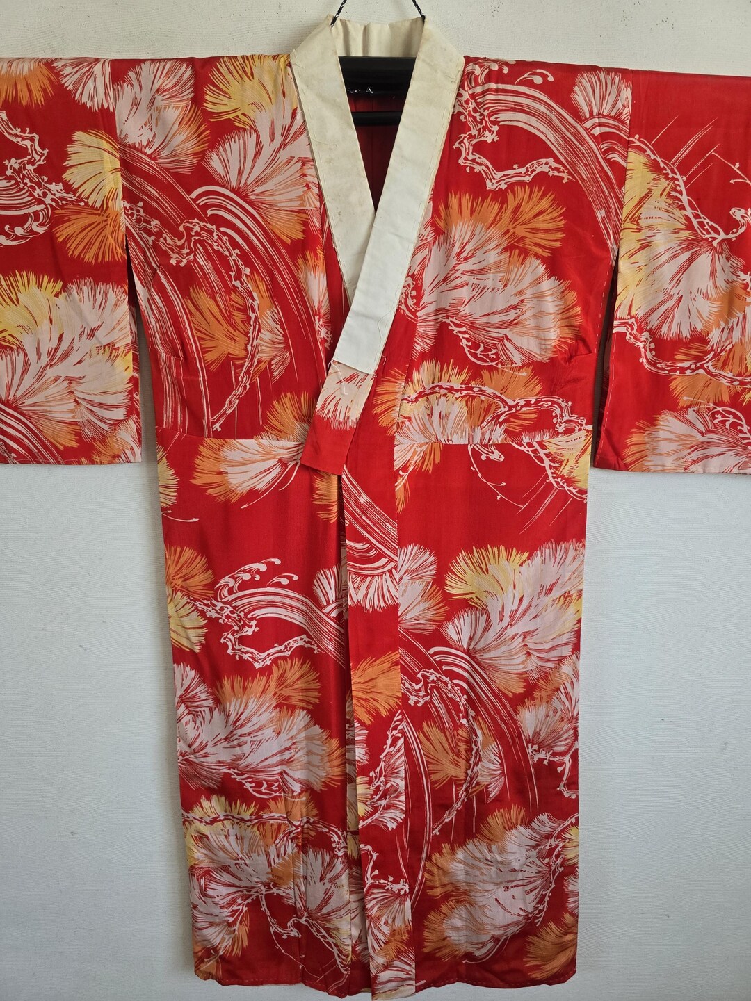 1910s,japanese Silk Kimono Juban, Gown, Dressing,lingerie, Nightwear ...