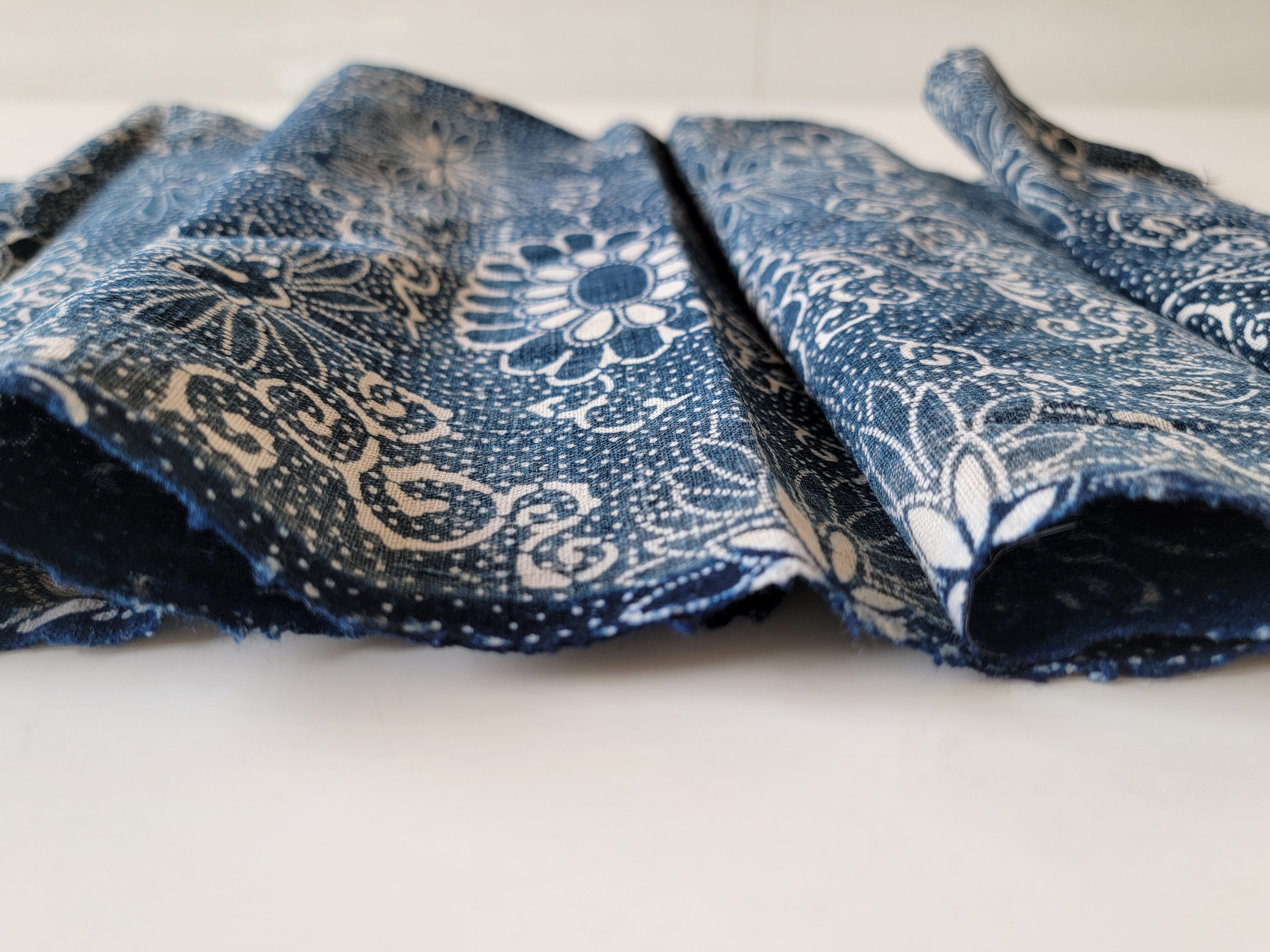 KATAGAMI Vintage Japanese Kimono Fabric Indigo Blue KATAZOME - Etsy