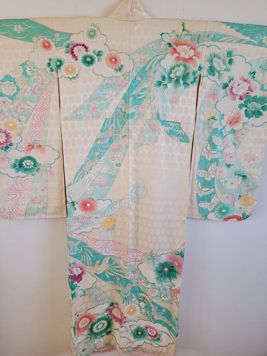 Japanese Silk Kimono Robe, Gown, Dressing,lingerie, Nightwear ...