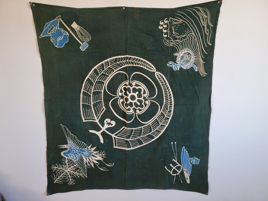 1910s Vintage Japanese Kimono Fabric , Boro,furoshiki,dyed Textiles ...