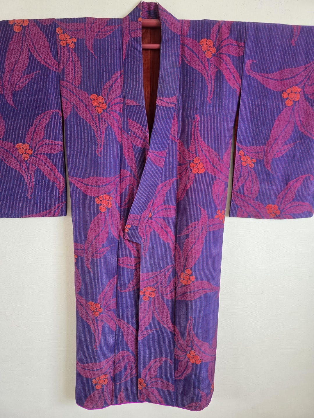 Antique Japanese Silk Kimono Robe, Gown, Dressing,lingerie, Nightwear ...