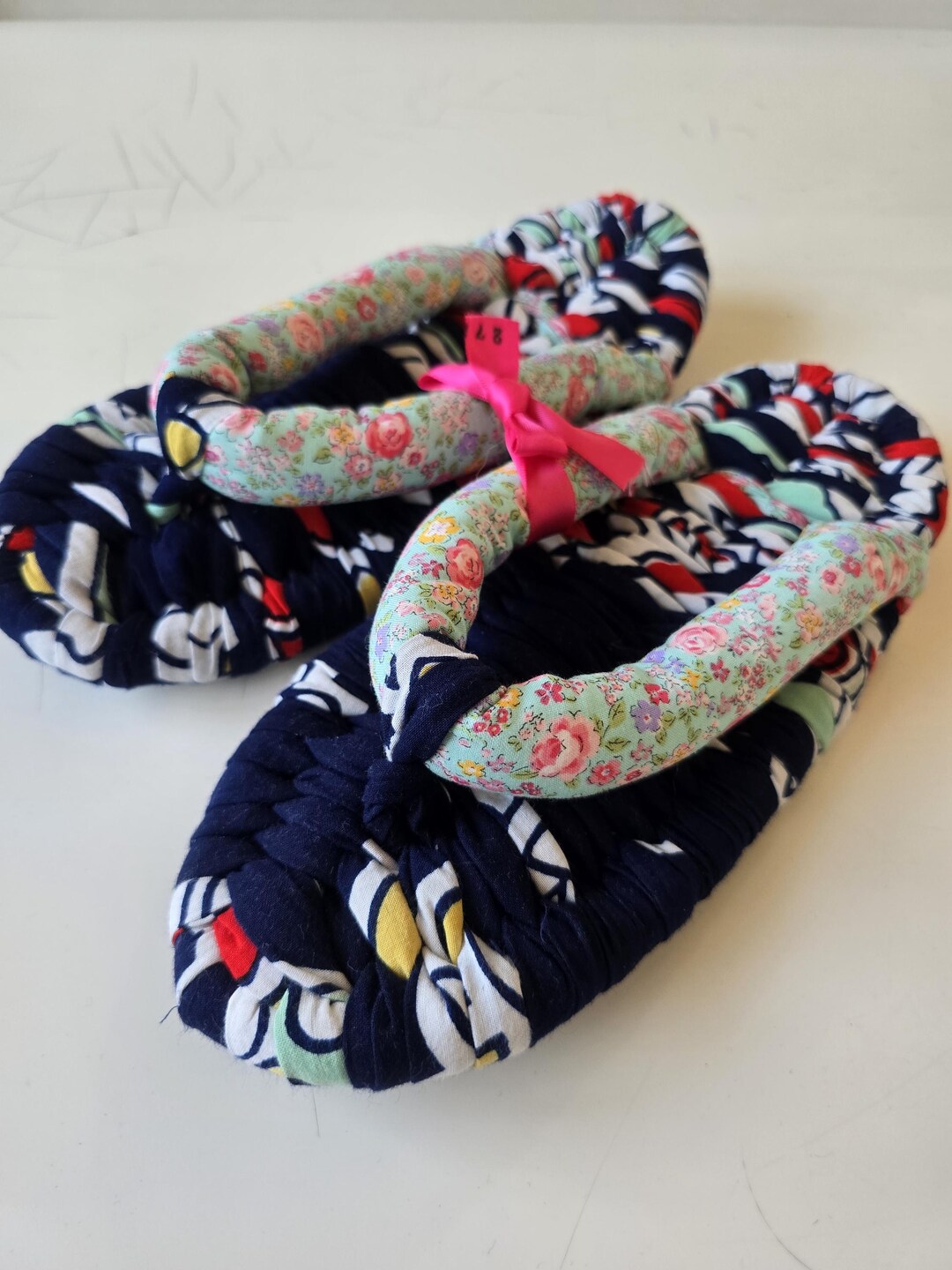 26cm japanese Nuno Zori, Tabi, Geta, Made by Splitting a Japanese ...