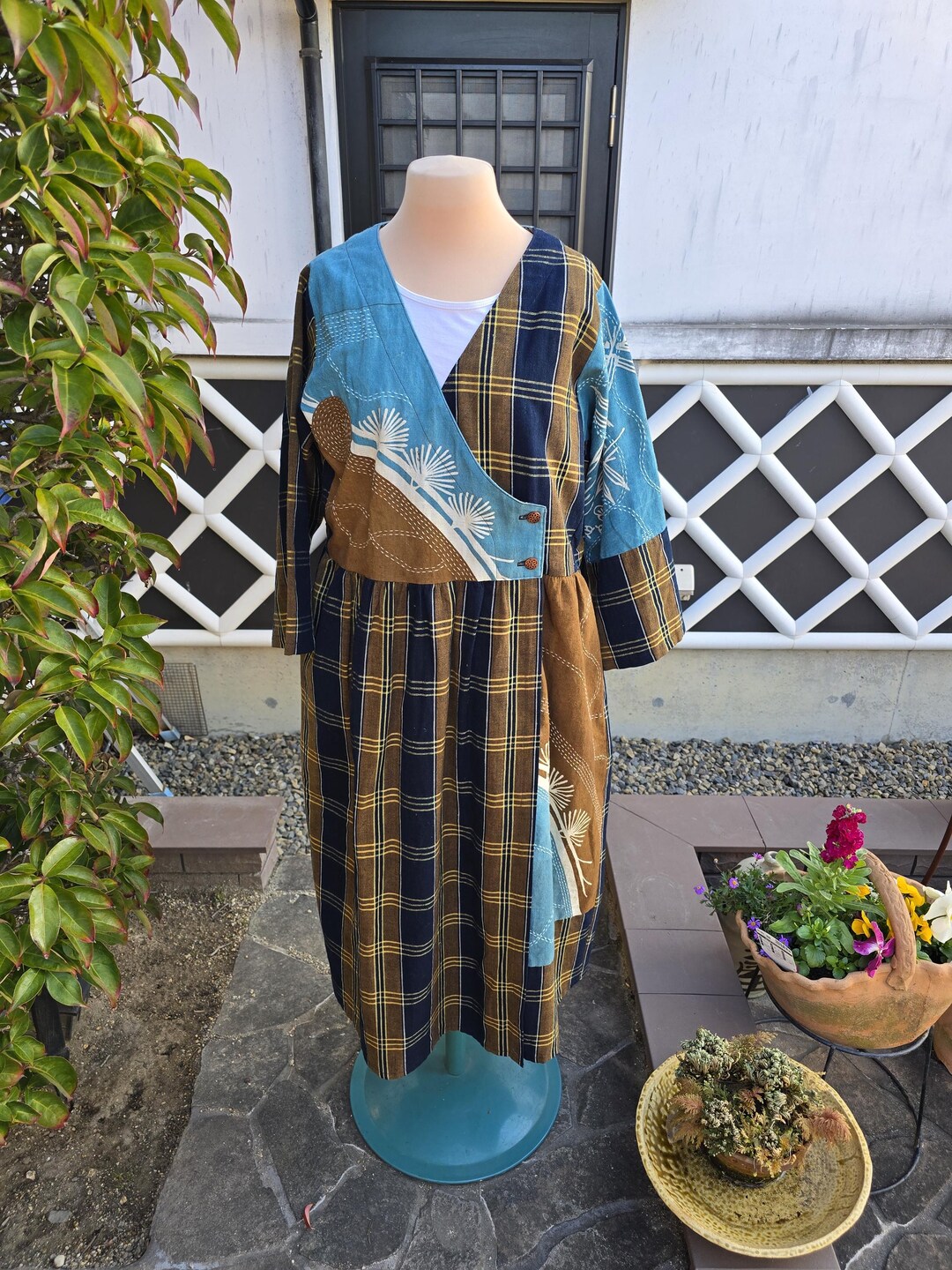 Kimono Remake, Handmade From Old Cloth, Tsutsugaki, Sashiko, Cache ...