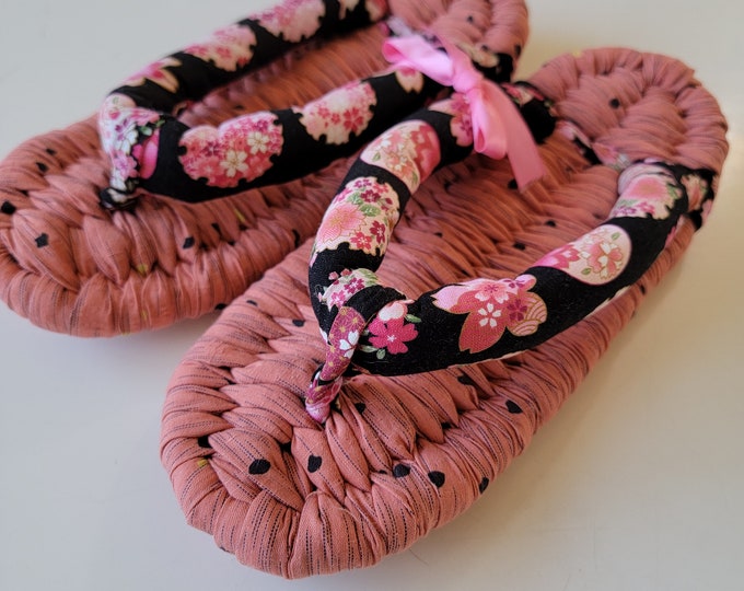 25cm Japanese Nuno Zori, Tabi, Geta, Made by Splitting a Japanese ...