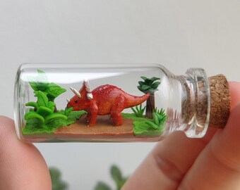 Tiny Cute Ball Python in a Glass-bottle / Unique Miniature Figure ...
