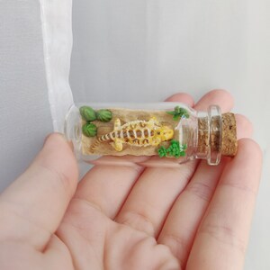 Tiny Cute Bearded Dragon in a Glass-bottle / Unique Miniature Figure ...