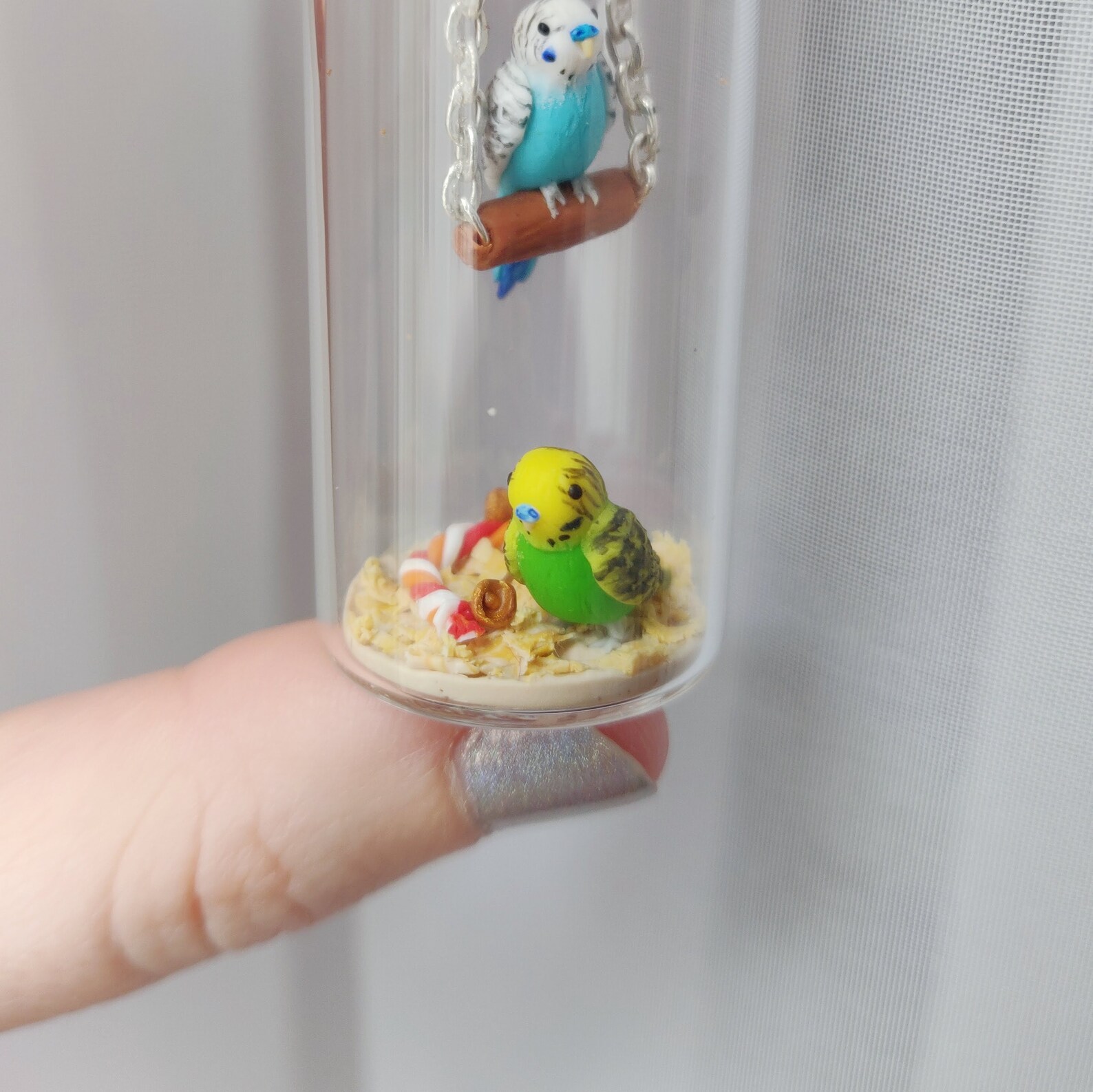 Two Cute Budgies in a Glas-bottle / Unique Miniature Figure/ - Etsy Canada