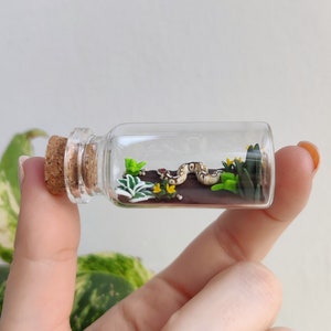 Little Ball Python With a Pyrope Garnet Gemstone in Glas-bottle ...