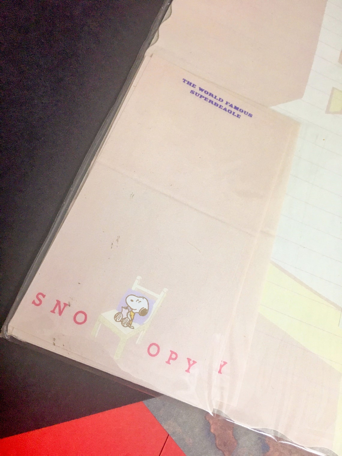 Peanuts Snoopy Stationery Set 8 Sheets 4 Envelopes 8 Memos | Etsy