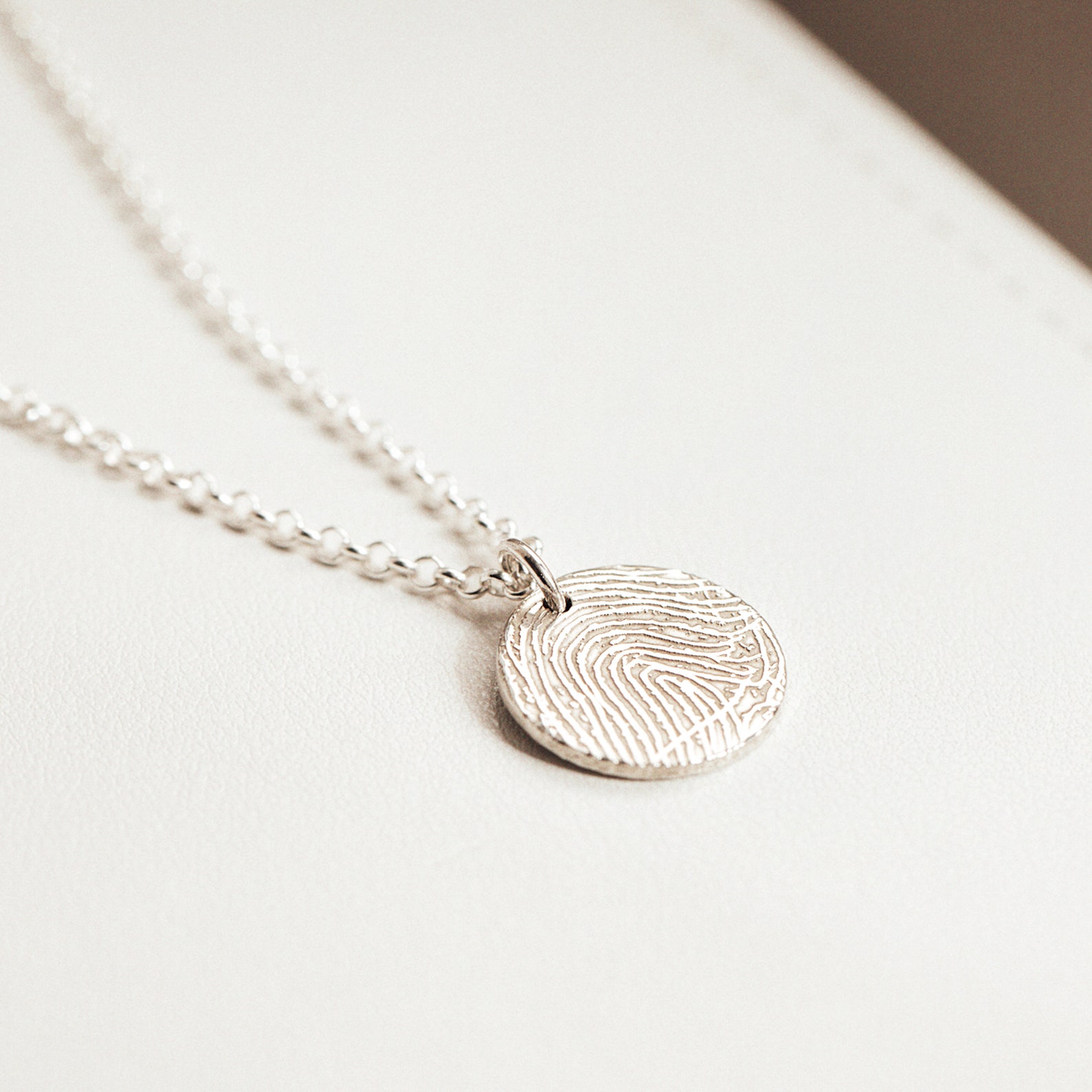 Silver or Gold Double-sided Fingerprint Pendant Charm Necklace - Etsy
