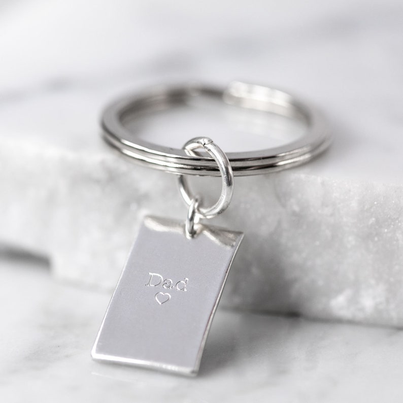 Personalised Silver Fingerprint Stamp Keyring - Etsy UK