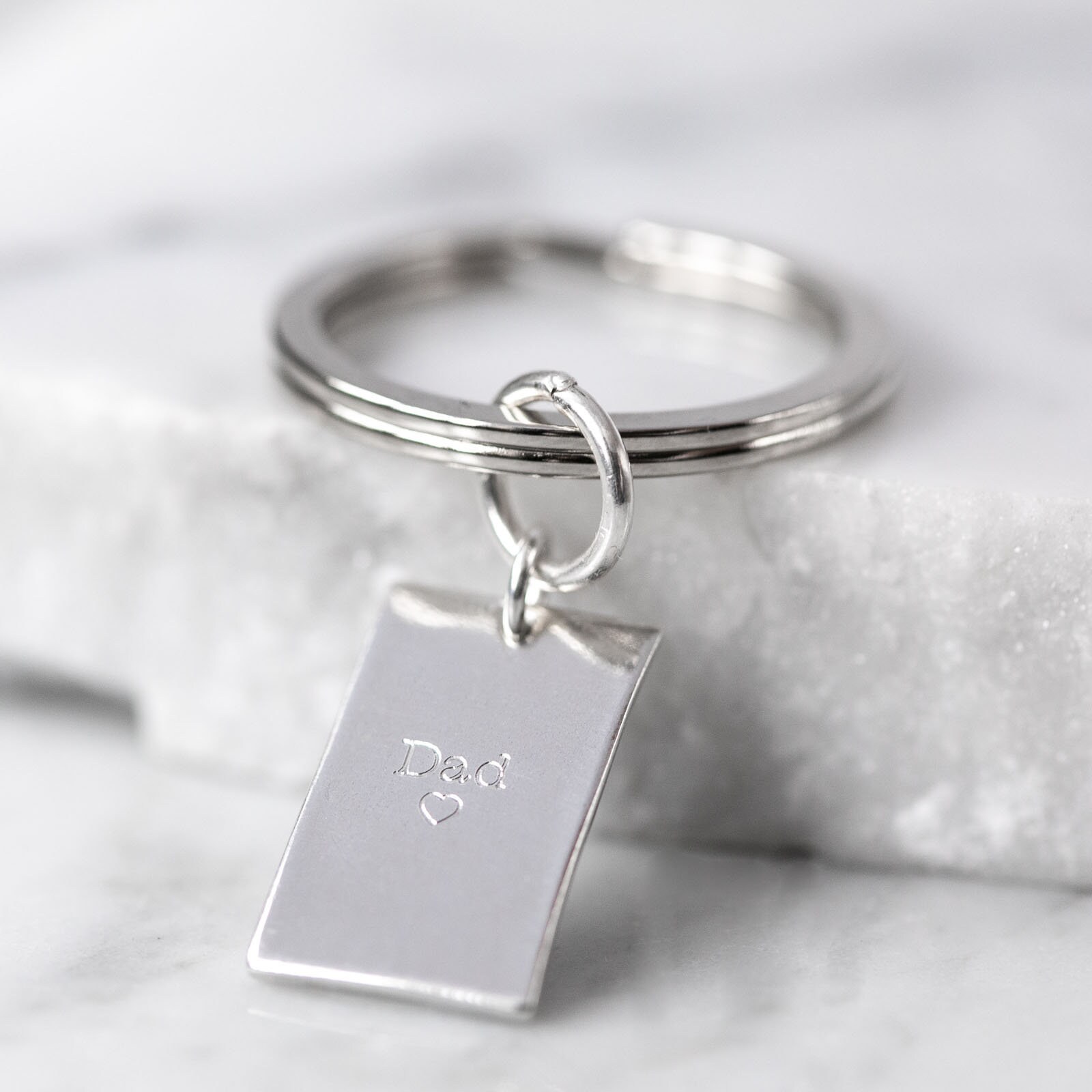Personalised Silver Fingerprint Stamp Keyring - Etsy UK