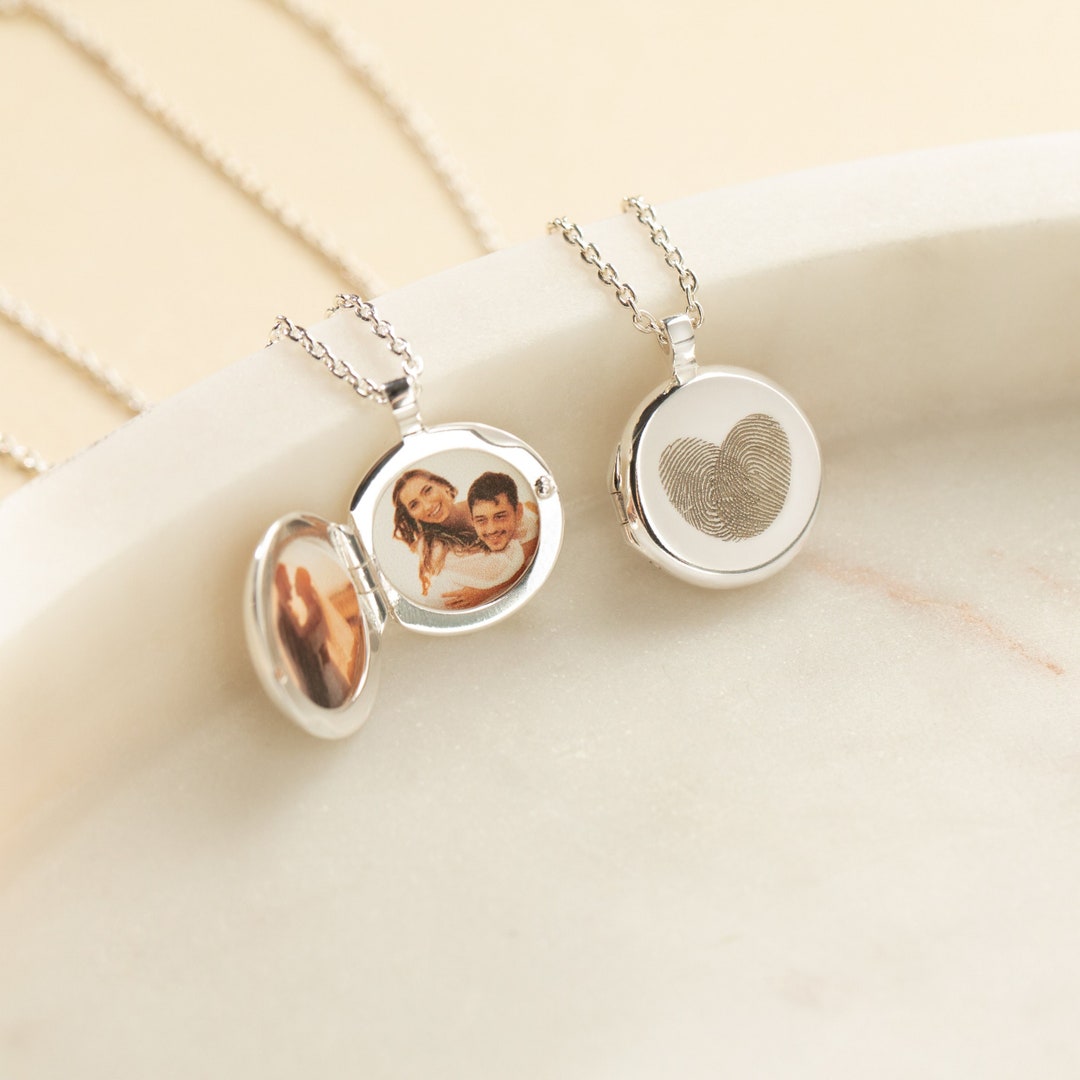 Personalised Interlinking Fingerprint Heart Locket - Etsy