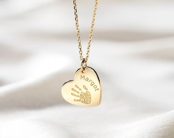 Handprint Gold Necklace | Etsy