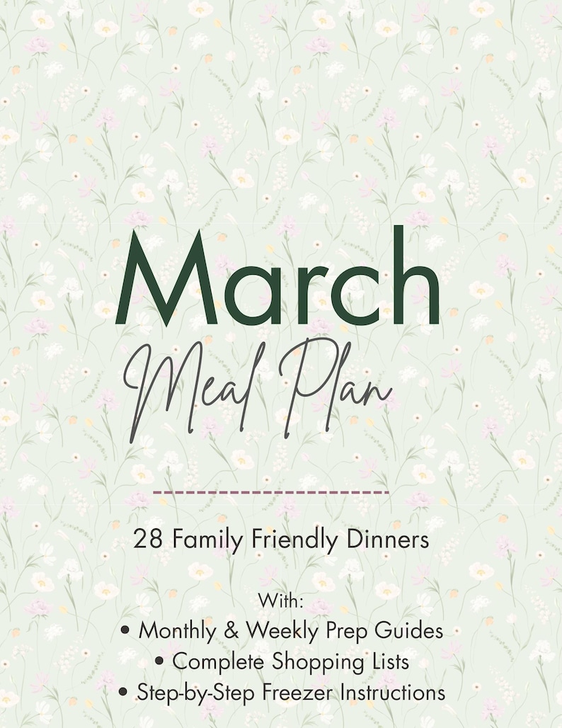 March Meal Planner | 4-week Menu, Recipes & Grocery Lists (PDF Download ...