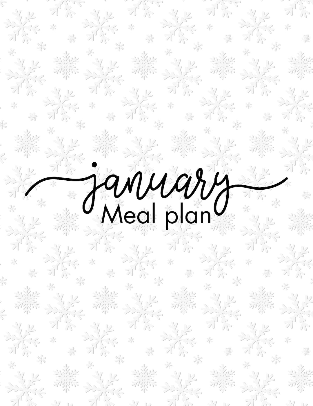 January Meal Plan Printable | 4-week Meal Plan Planner PDF | 25 Recipes ...