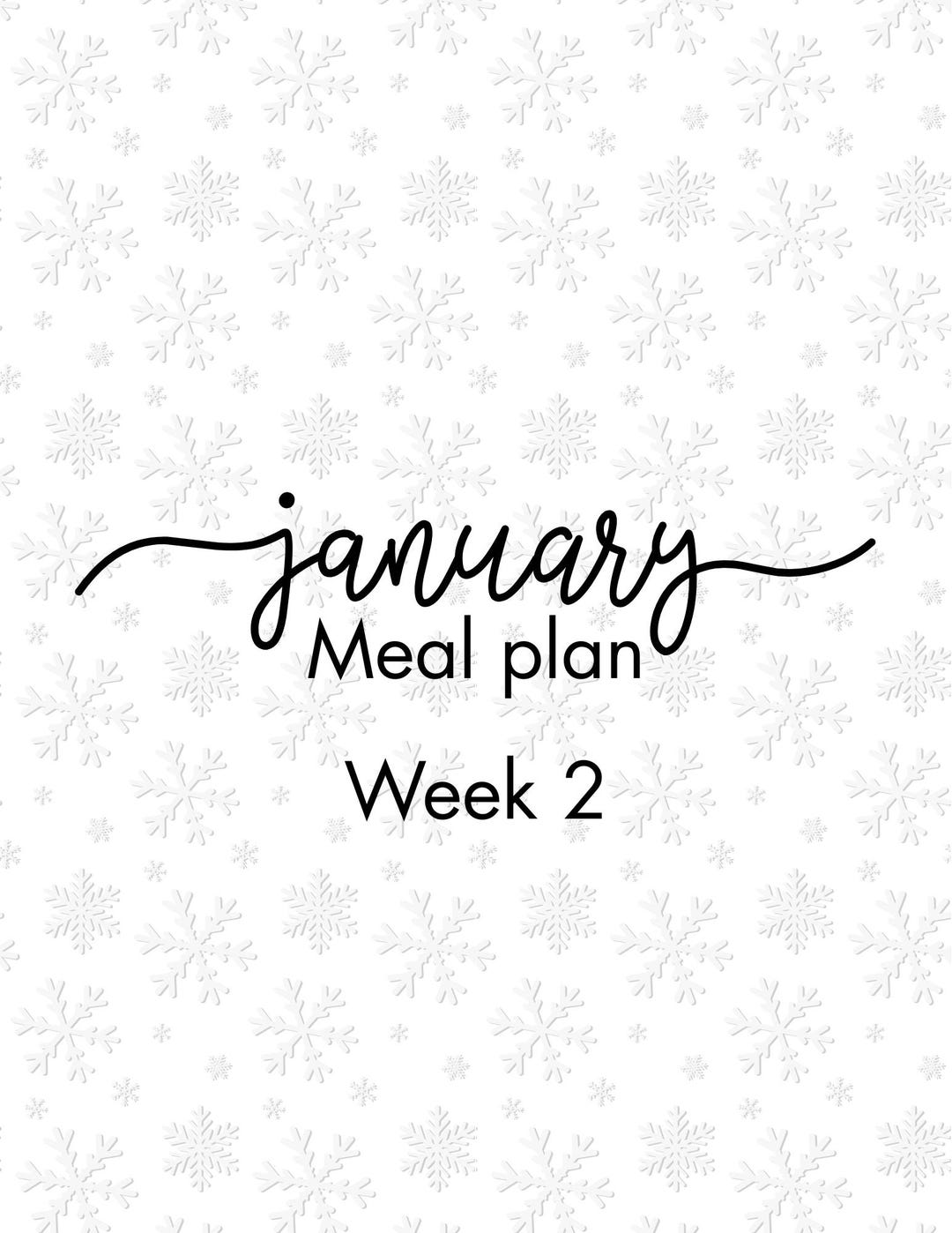 January Week 2 Meal Plan Printable | 7 Recipes Included - Etsy