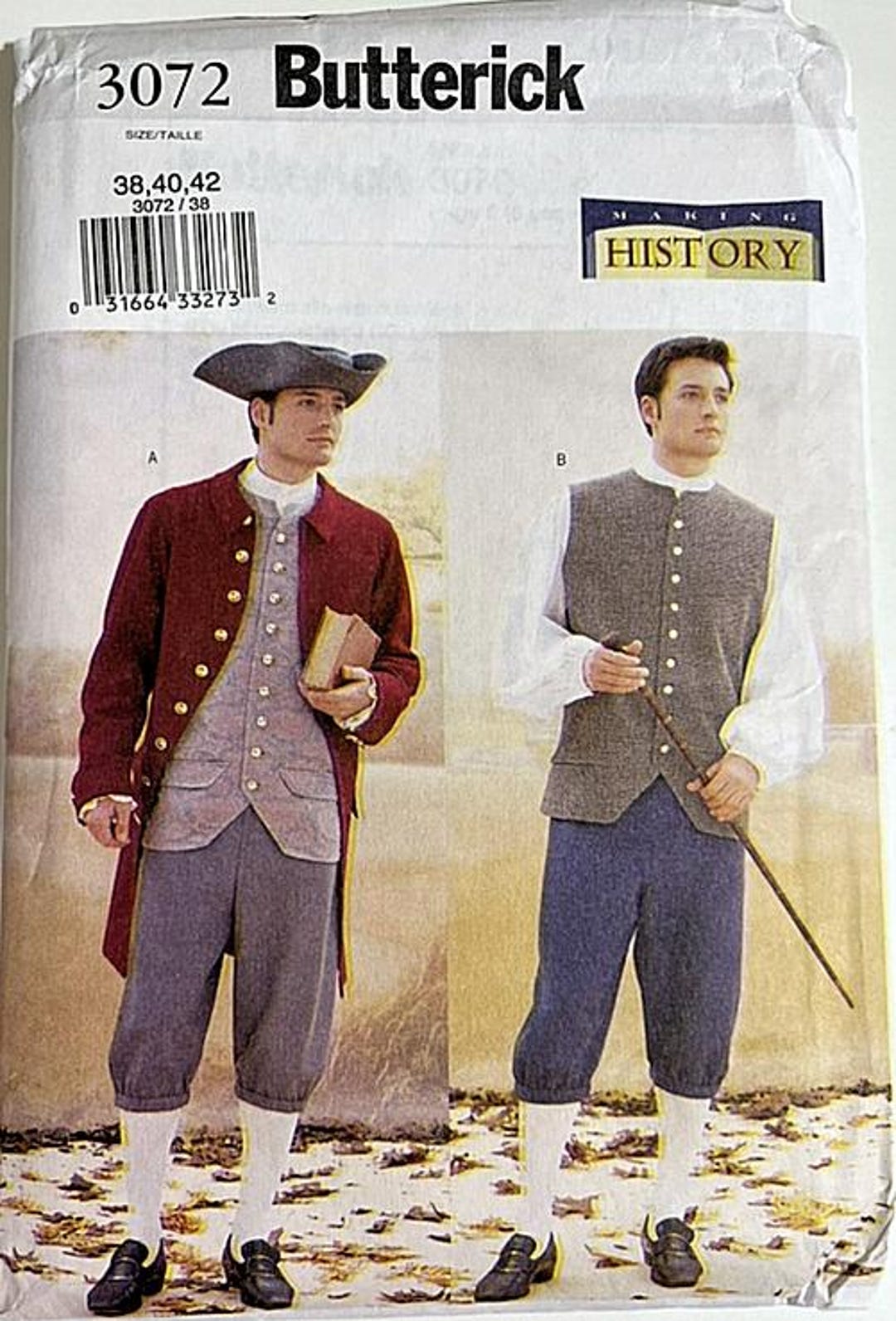 Butterick Historical Gentleman's Pattern 3072 - Etsy
