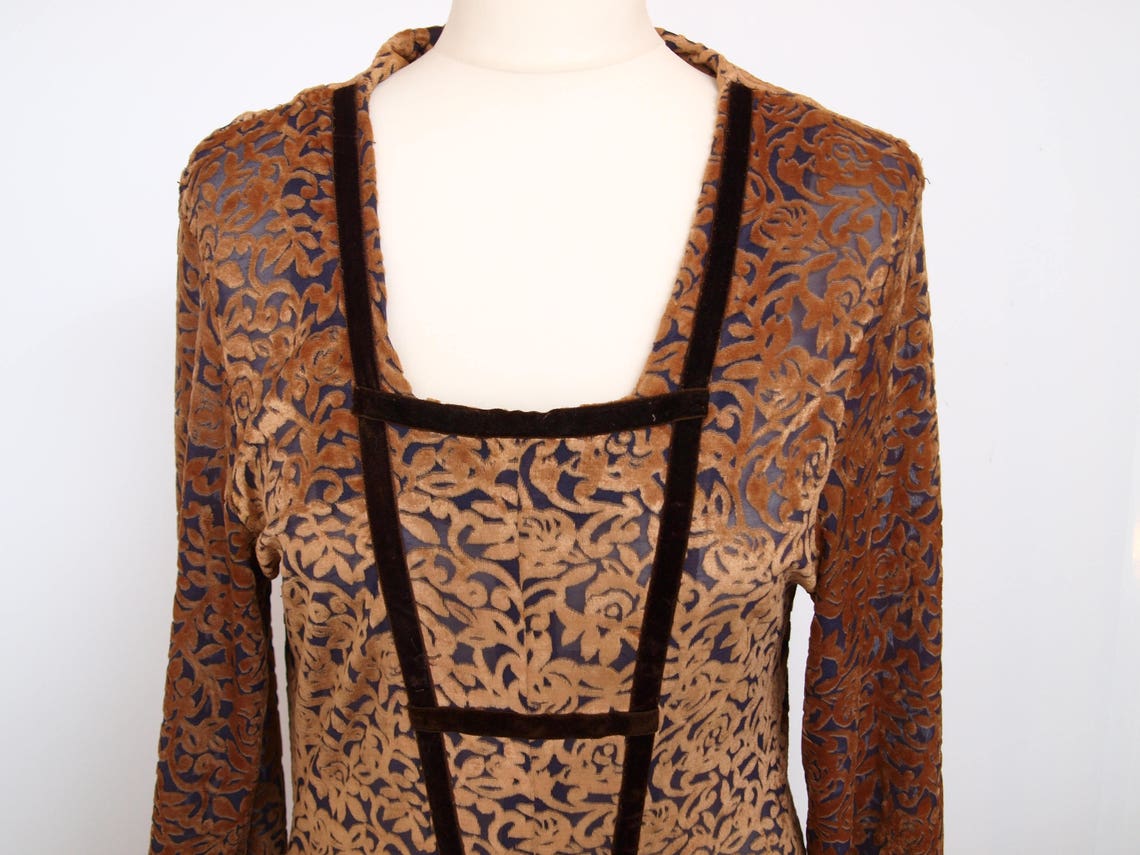 1960s 1970s Devore Velvet Dress Size M/L - Etsy