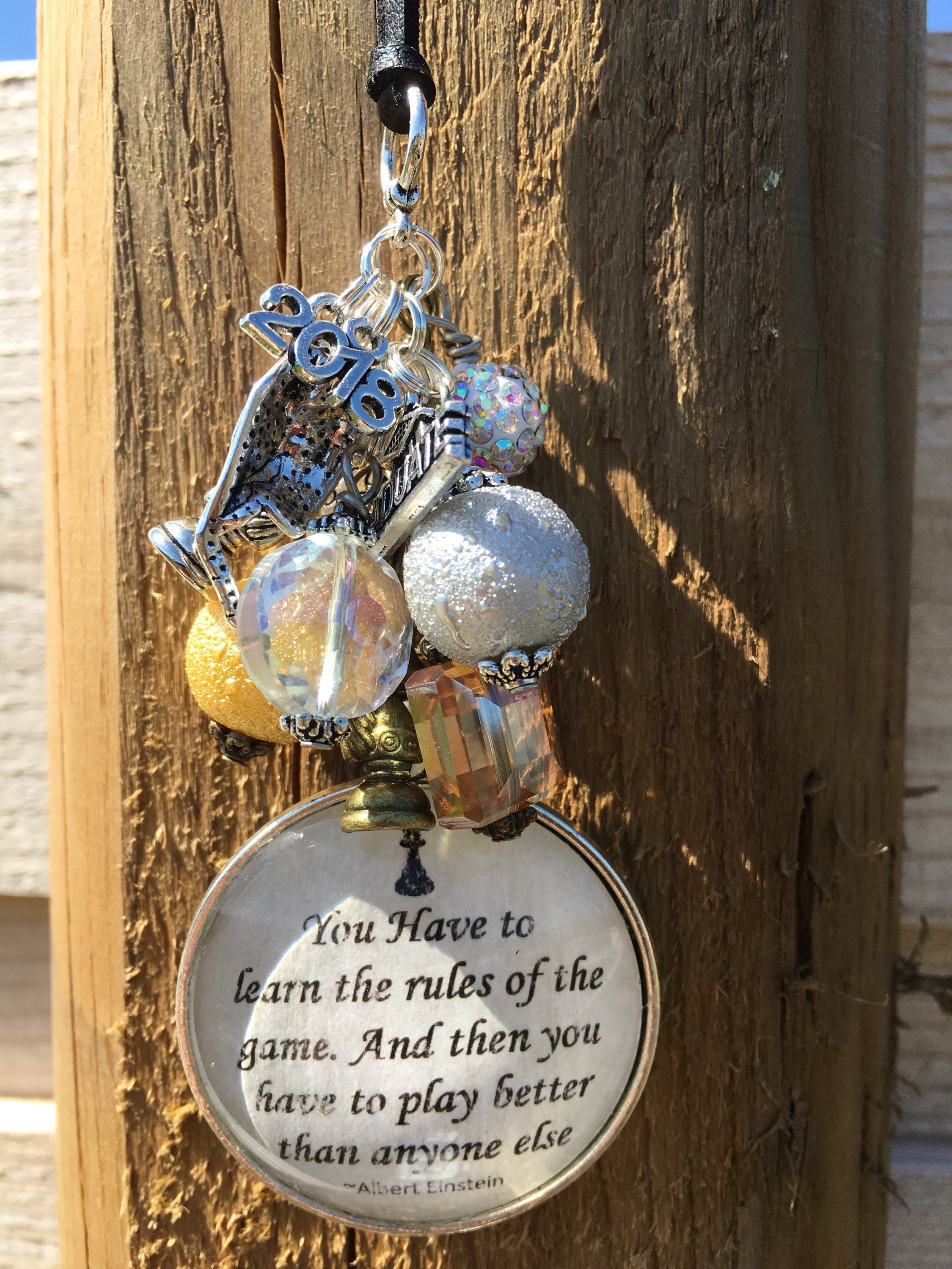 Albert Einstein Quote Graduation Rear View Mirror Hanger. Travel Gift ...