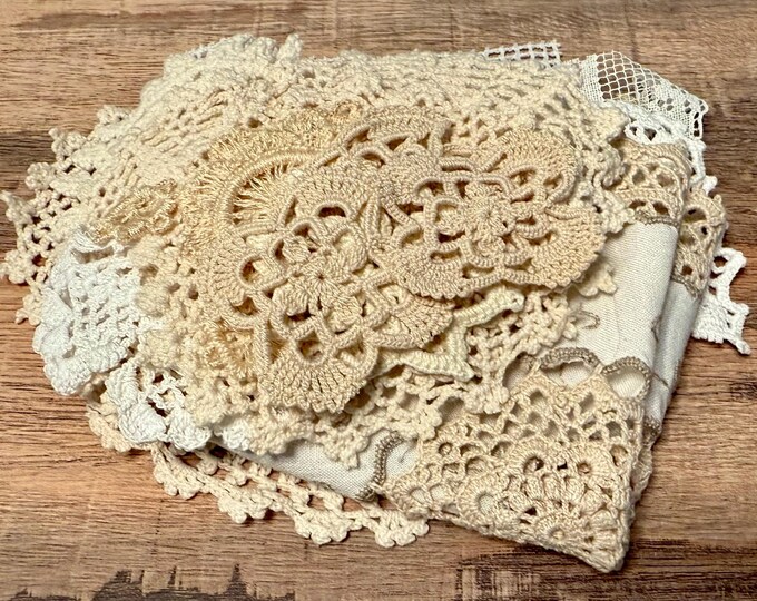 Vintage Lace Trim Doily 20 Pc: Snippets Embellishment Inspiration Kit ...