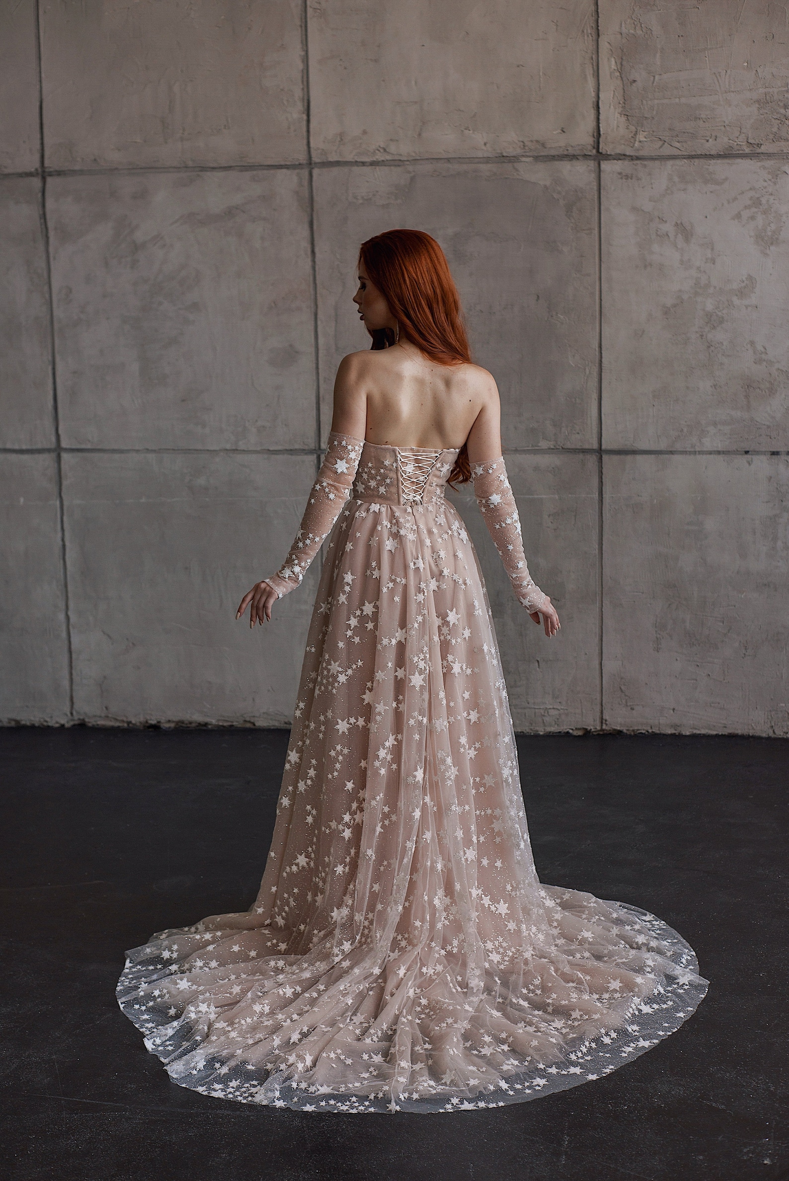 Luminous Starry Celestial off White Beige Blush Whimsical - Etsy