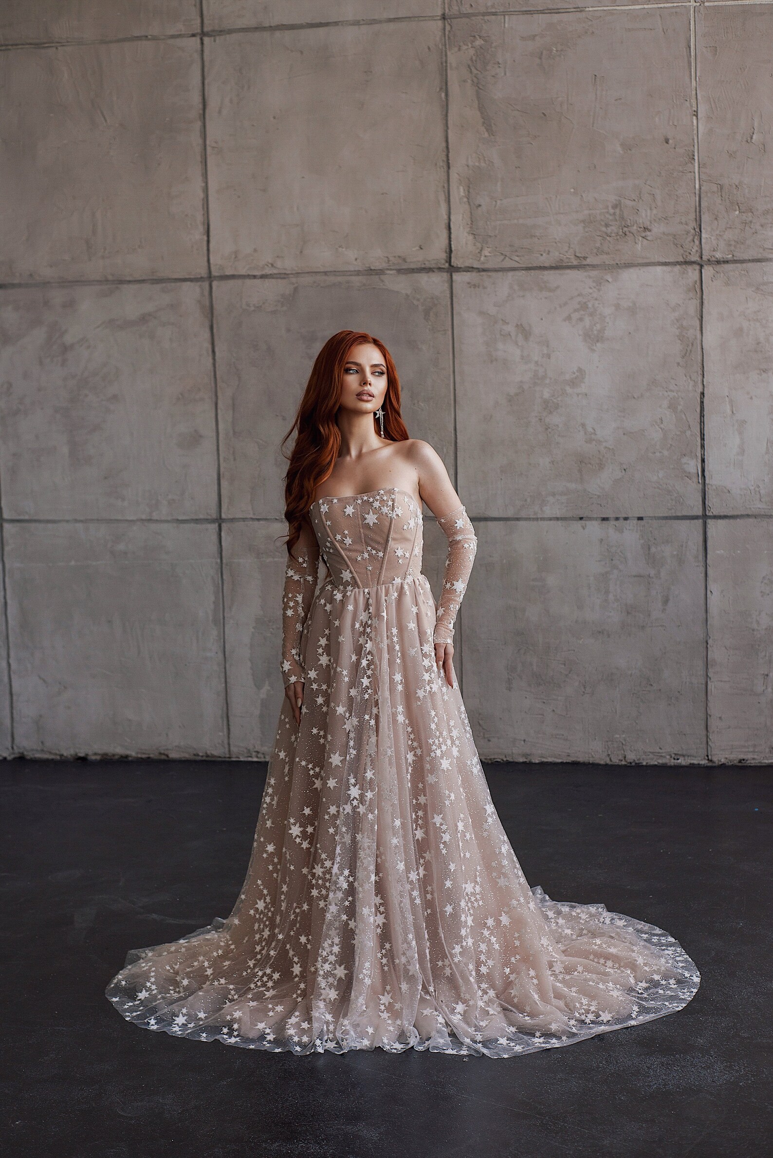 Luminous Starry Celestial off White Beige Blush Whimsical - Etsy